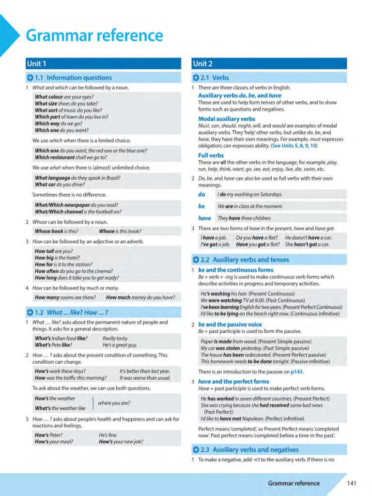 Grammar Unit 1 | PDF