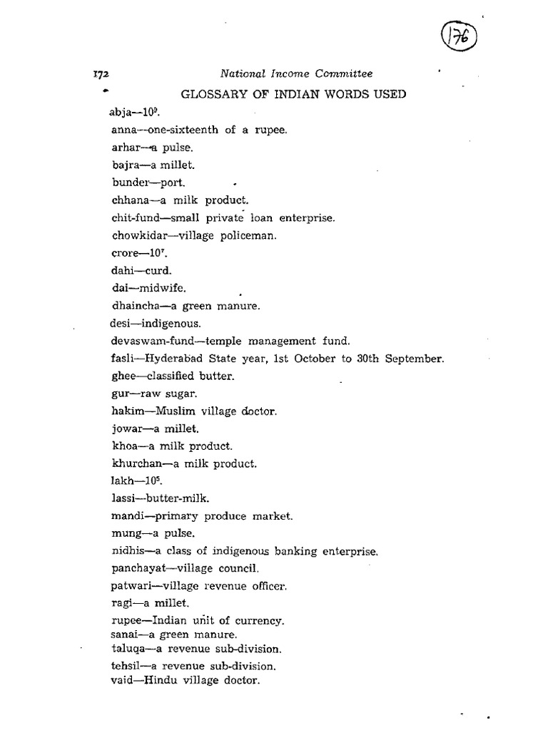 Glossary of Indian Words | PDF