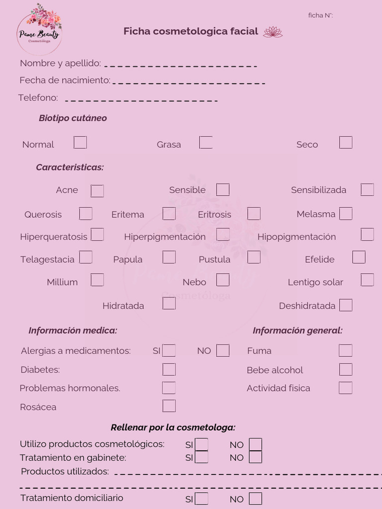 Ficha Cosmetologica Facial (Documento (A4) ) - 20241128 - 133923 - 0000 ...