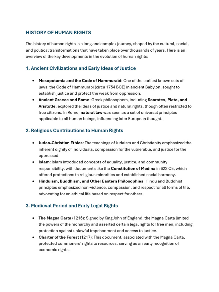 HISTORY OF HUMAN RIGHTS | PDF | Human Rights | Abolitionism