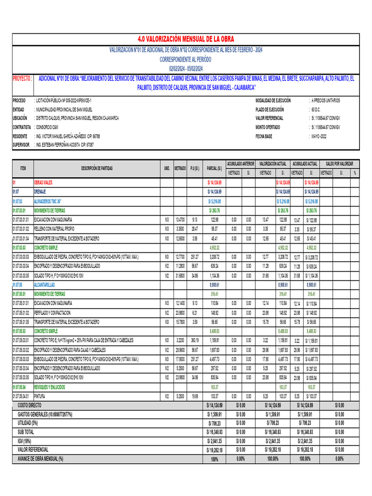 4. VALORIZACION MENSUAL | PDF