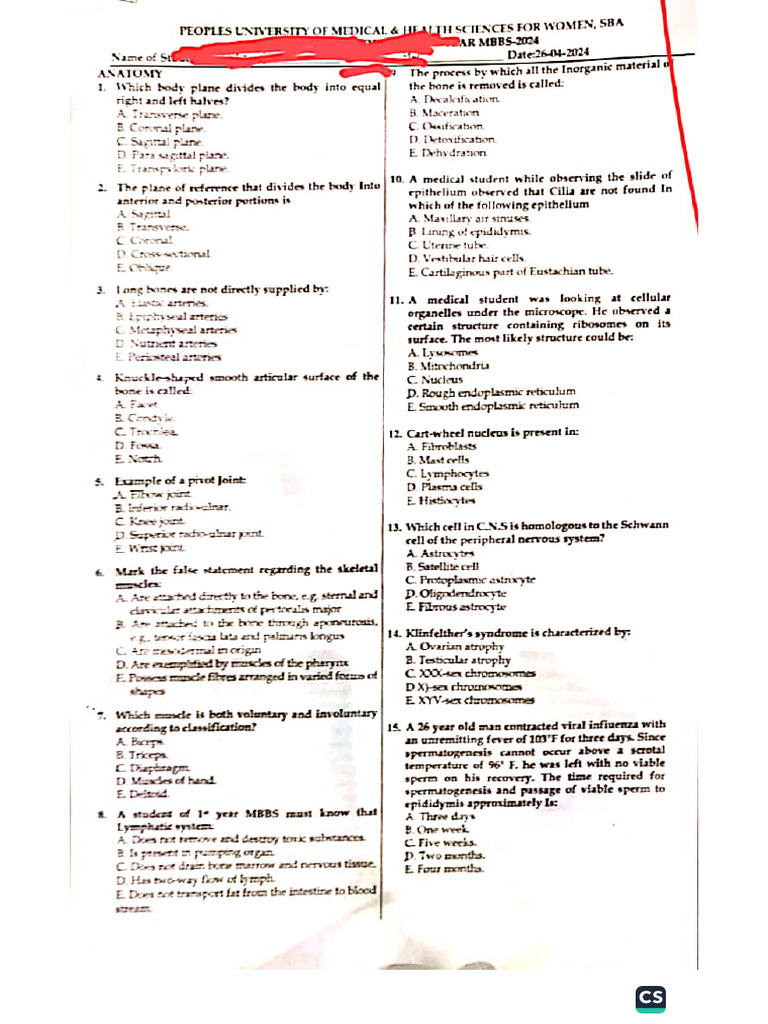 Bcqs of Foundation Loco Blood 2023-24 | PDF