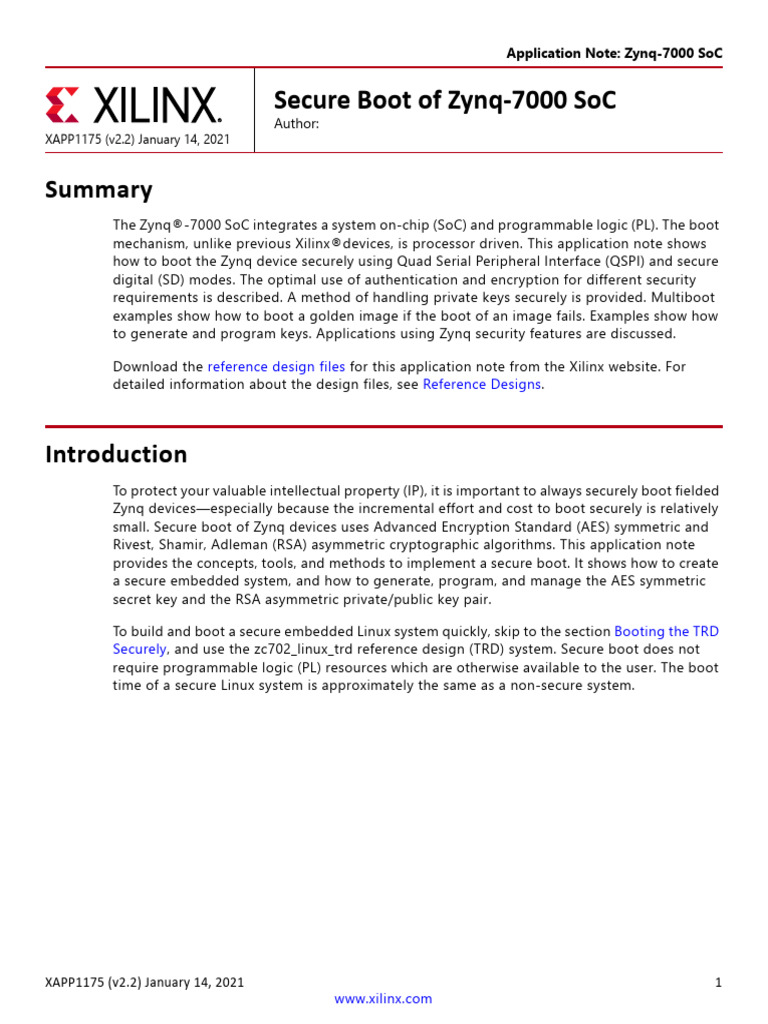 Xapp1175 Zynq Secure Boot | PDF | Key (Cryptography) | Public Key Cryptography