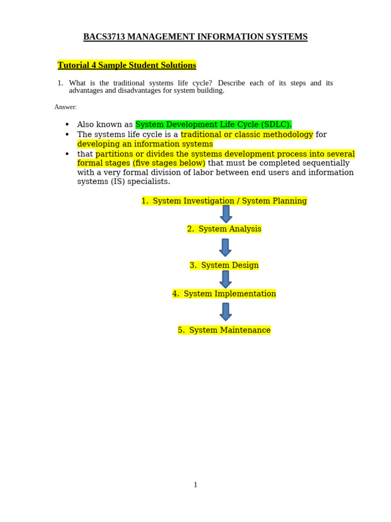BACS3713 MIS Tutorial 4 - Answer - New | PDF | Outsourcing | Software ...