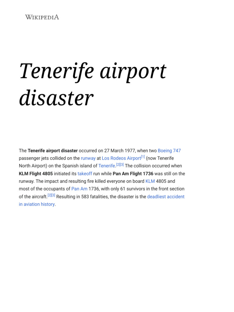 Tenerife Airport Disaster Overview | PDF | Aviation | Transport