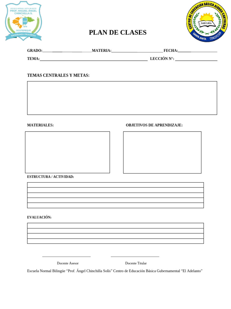 Plan de Clases | PDF