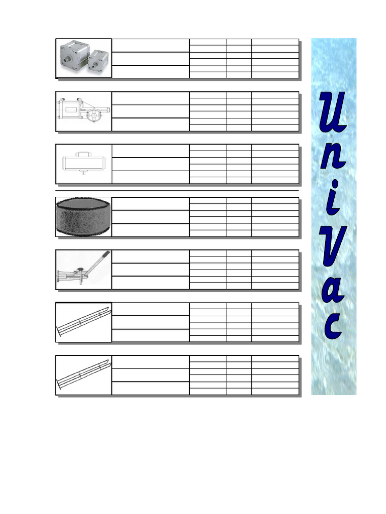 UniVac Spare Parts Catalogue 2012 | PDF | Equipment | Manufactured Goods
