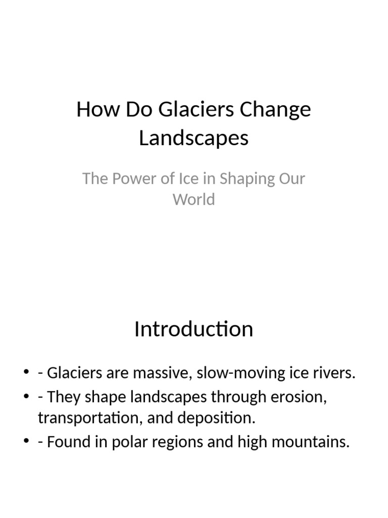 Glaciers Change Landscapes | PDF