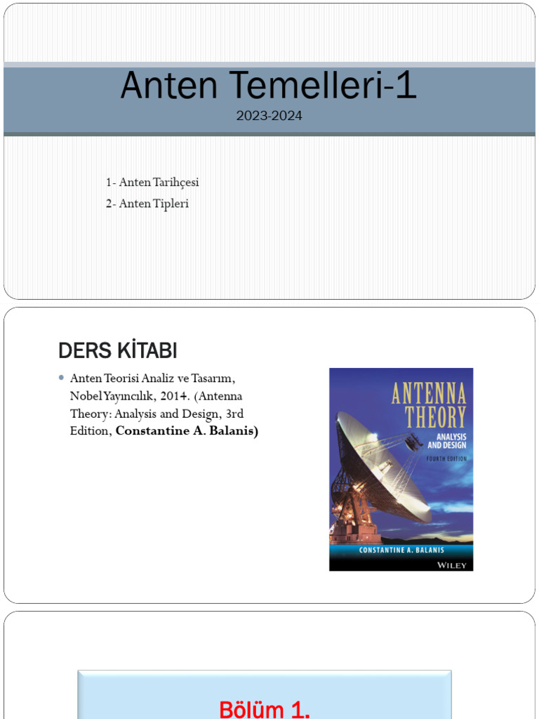 Anten Temelleri-Ders1 | PDF