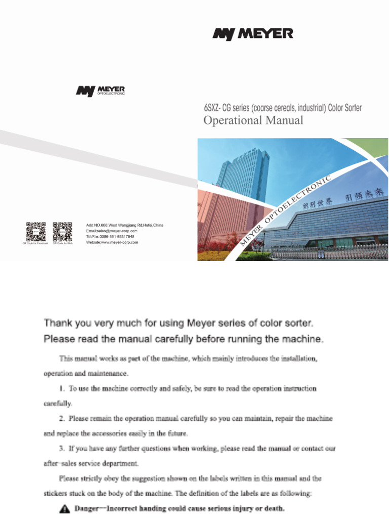 Meyer 6SXZ-CG Color Sorter Manual | PDF