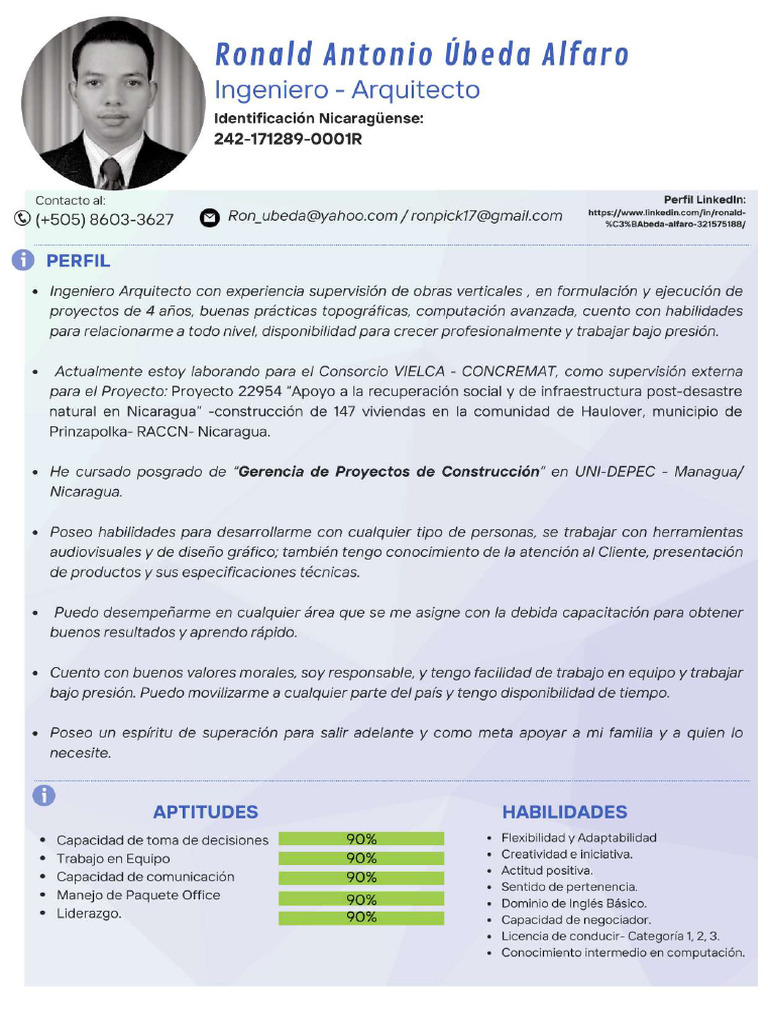 CV 5.0 - Ronald Úbeda Alfaro | PDF