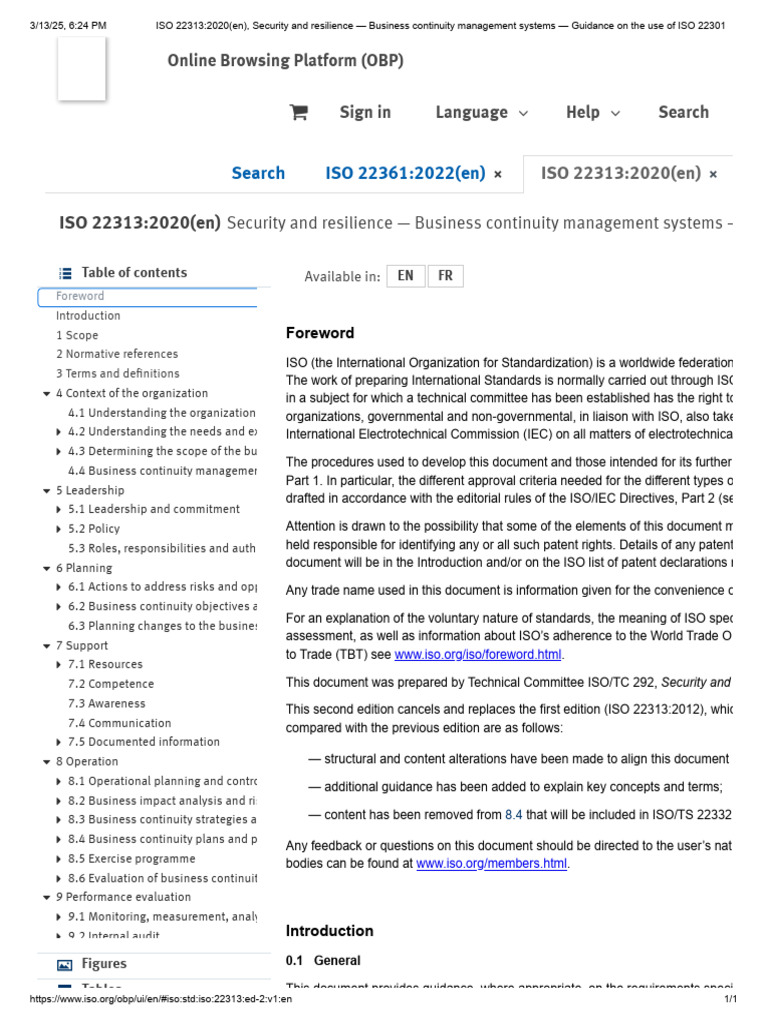 ISO 22313 - 2020 (En), Security and Resilience - Business Continuity ...