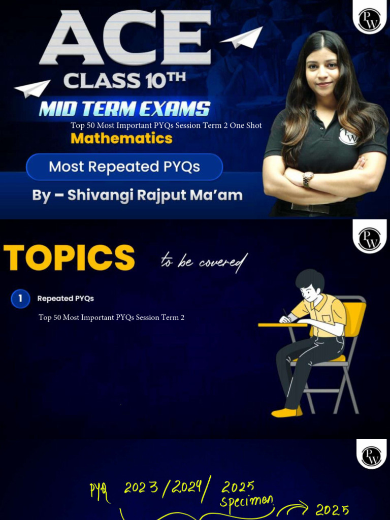 Class 10th Top 50 Most Important PYQs Session Term 2 - Class Notes ...
