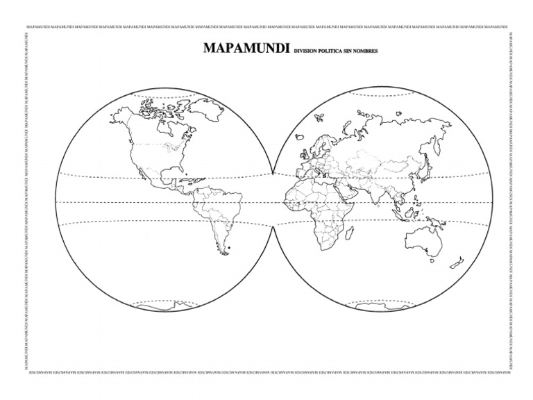 Mapamundi sin nombres para imprimir | PDF