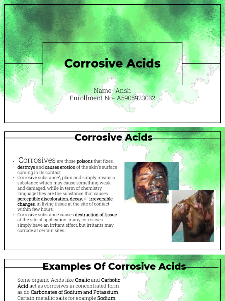 Corrosive Acids | PDF | Sulfuric Acid | Nitric Acid