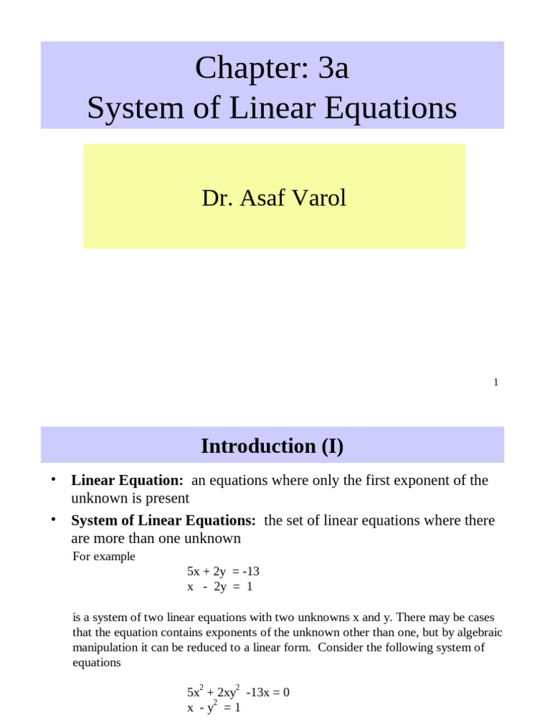 System of Linear Equations Explained | PDF | Matrix (Mathematics ...