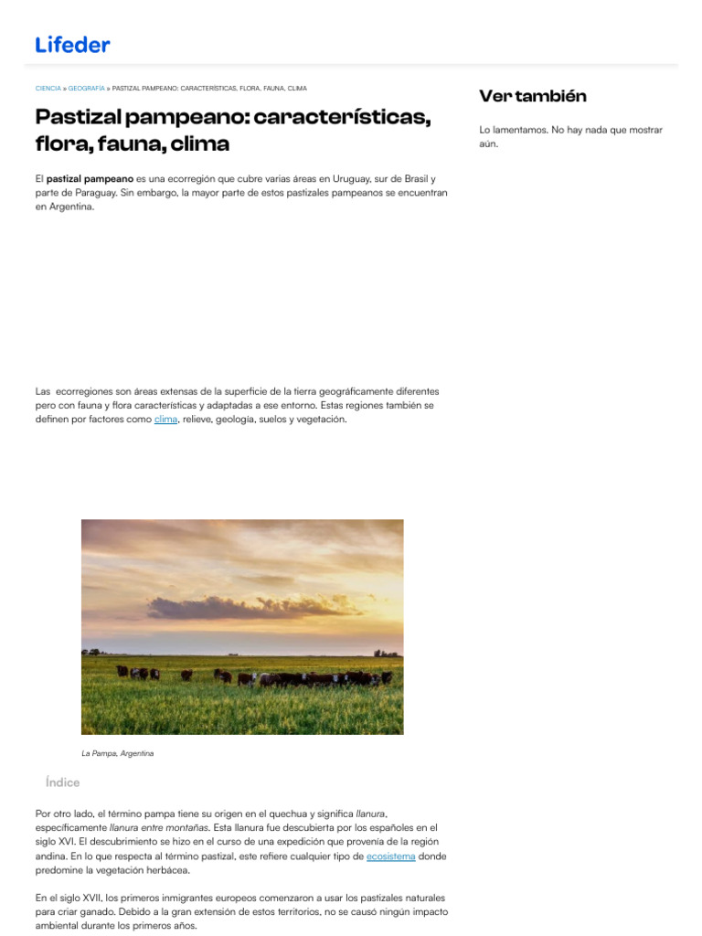 Pastizal Pampeano - Características, Flora, Fauna, Clima | PDF ...