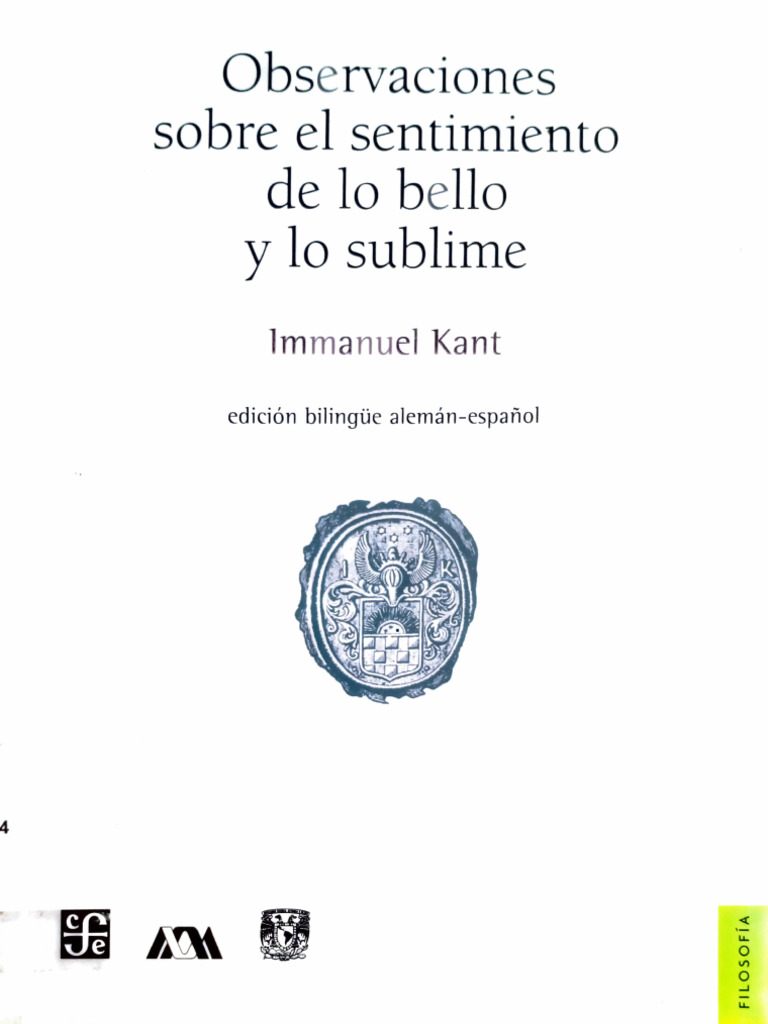 1-19 Kant - Sobre Lo Bello y Lo Sublime | PDF | Immanuel Kant | Virtud