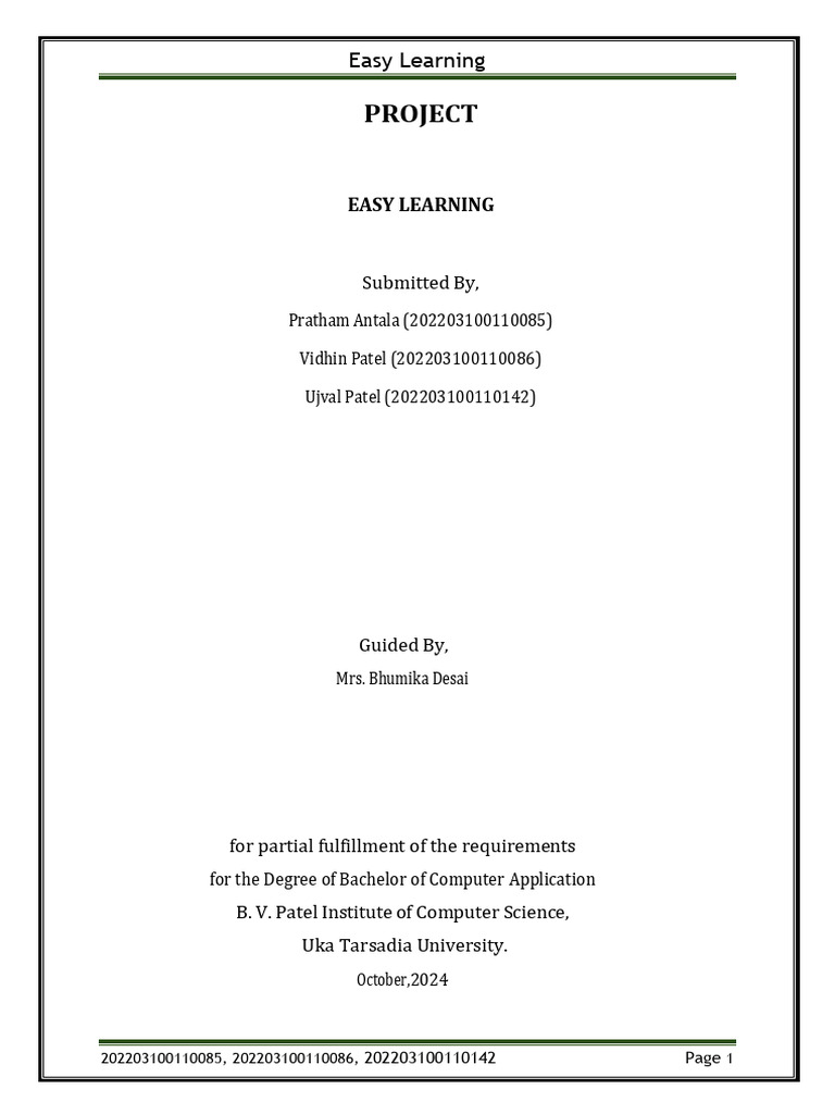 Easy Learning Submission Doc Final | PDF | Computer Programming ...