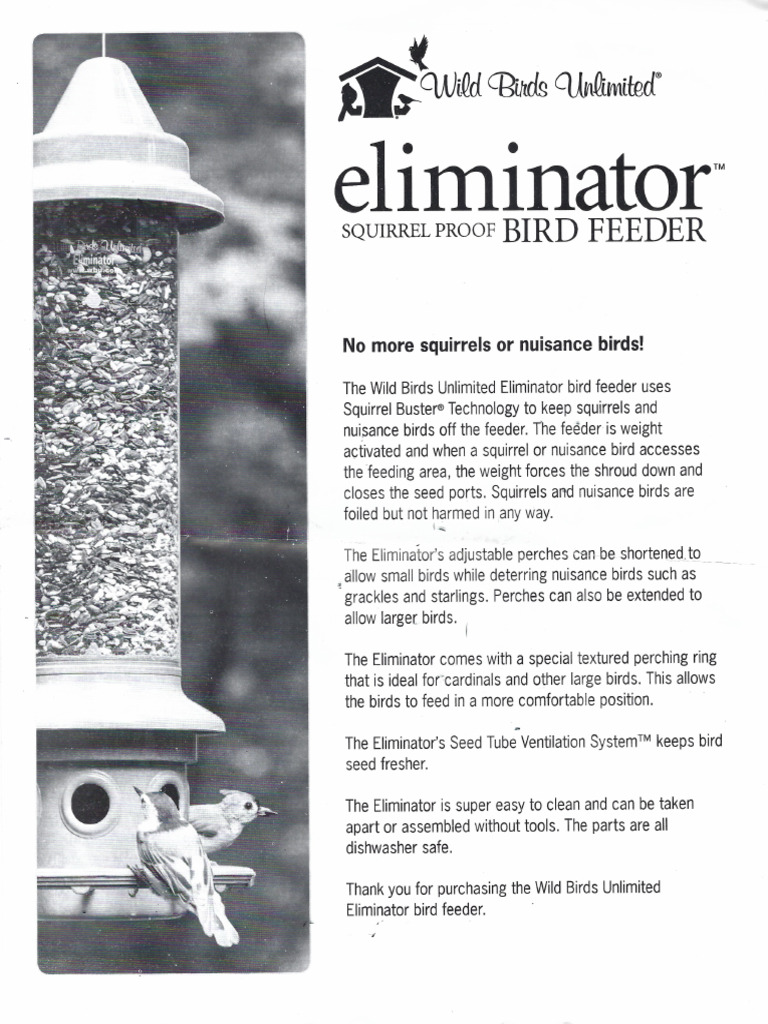Eliminator Bird Feeder | PDF
