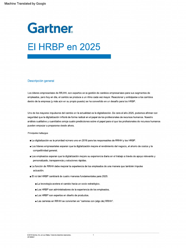 Gartner HR 2025 Esp | PDF