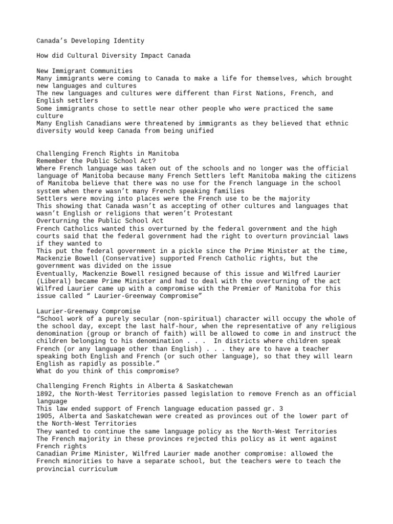 Impact of Laurier-Greenway on Immigrants | PDF | Canada | British Empire