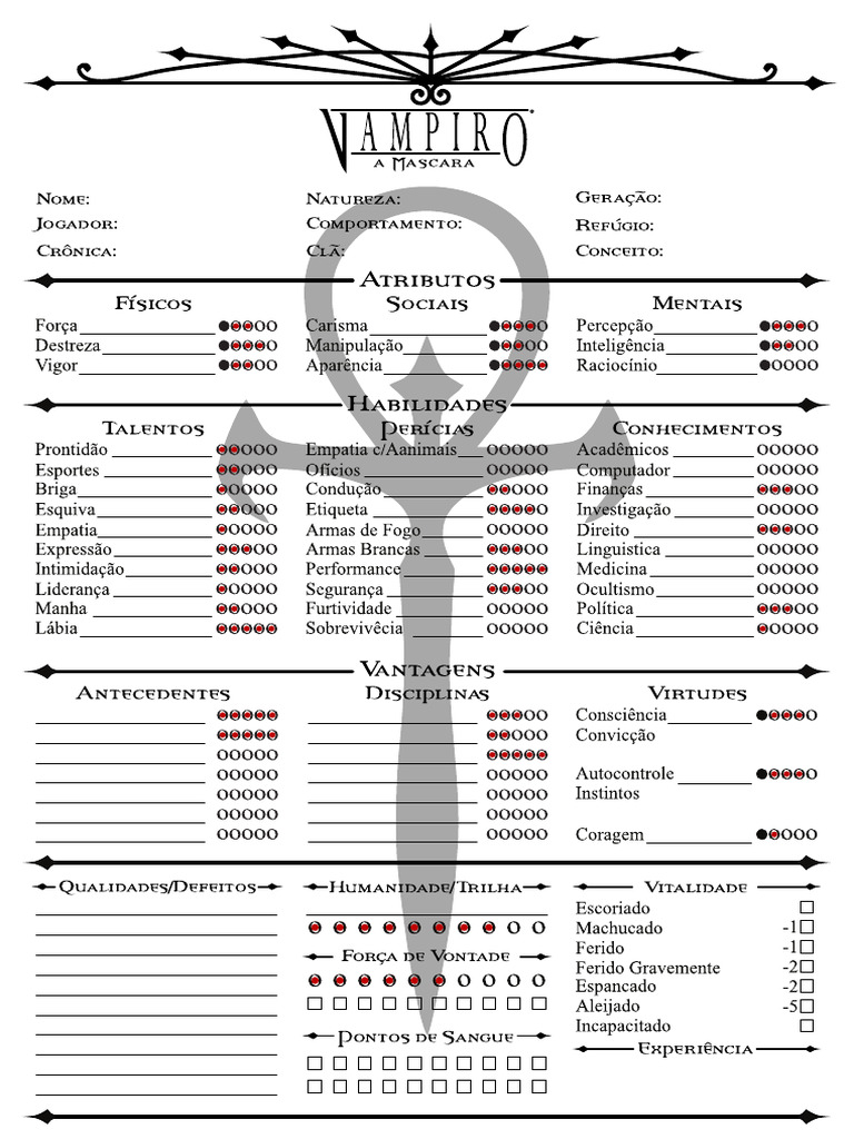 Vampiro A Máscara - Ficha de Guila | PDF