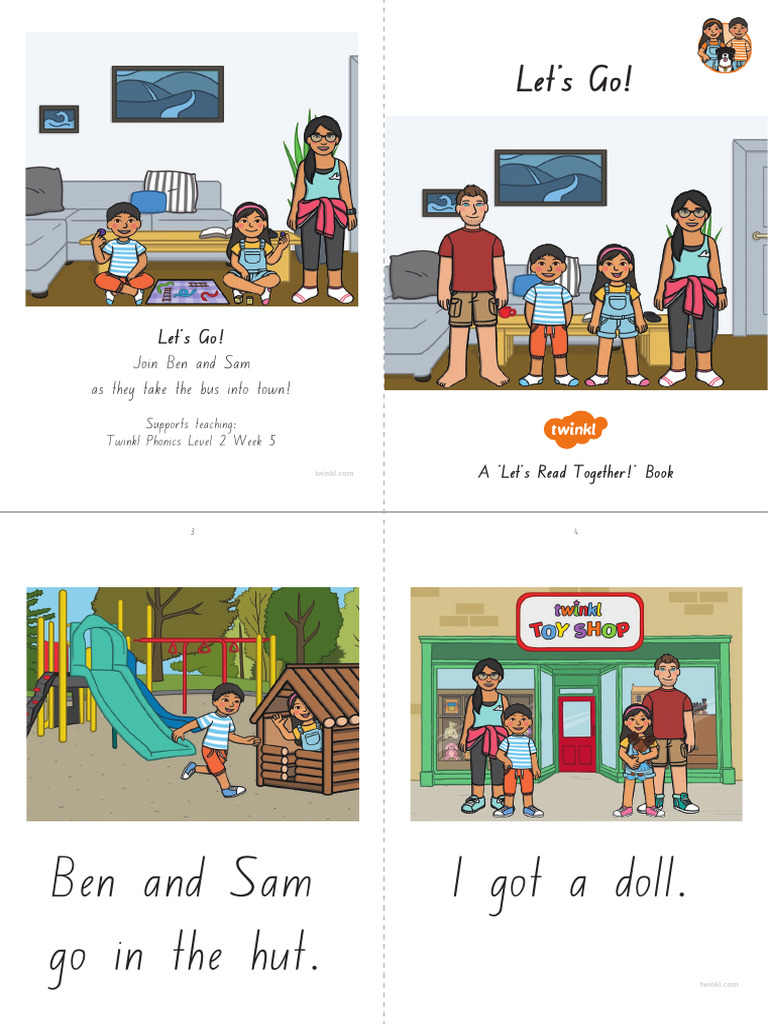 Week 5 Reading Mini Book - Let's Go! | PDF