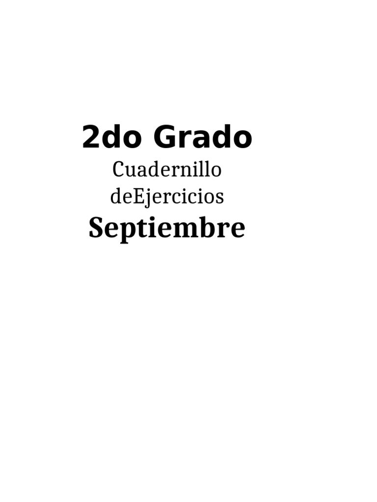Cuadernillo de Ejercicios Septiembre | PDF