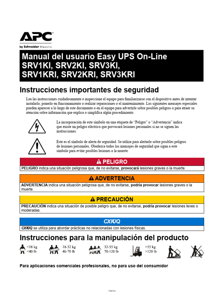Manual UPS APC Rack | PDF | Ingenieria Eléctrica | Conductor electrico