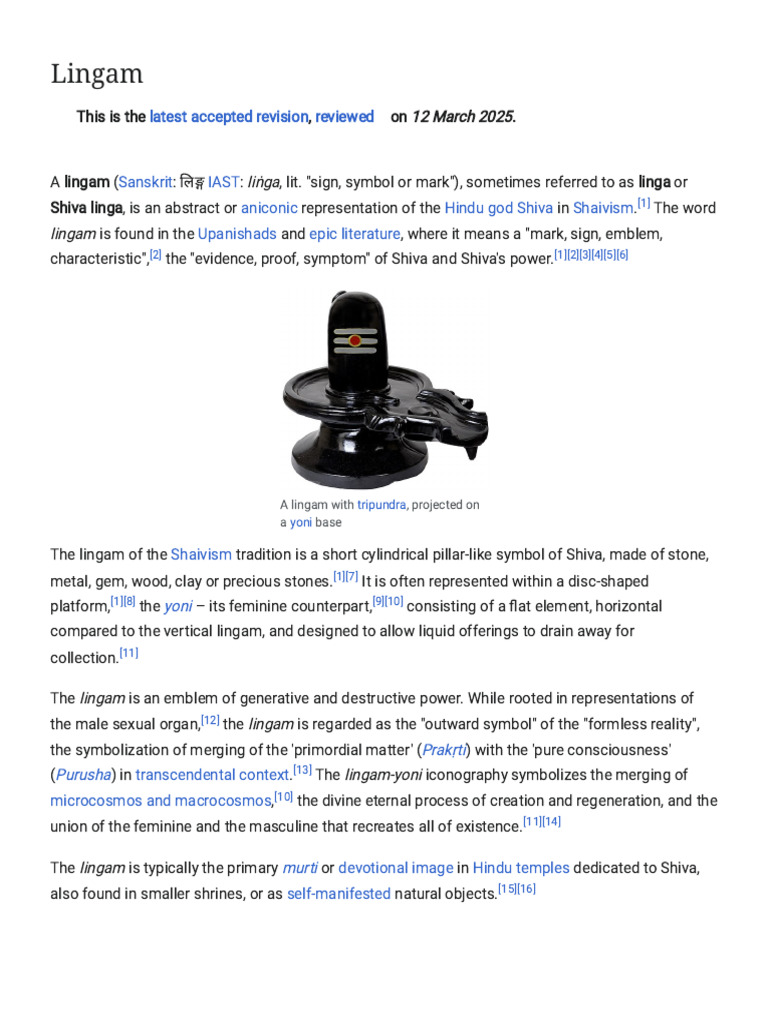 Lingam - Wikipedia | PDF | Shiva | Indian Philosophy