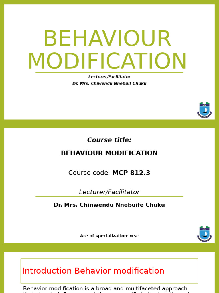 Behaviour Modification | PDF | Reinforcement | Behavior Modification