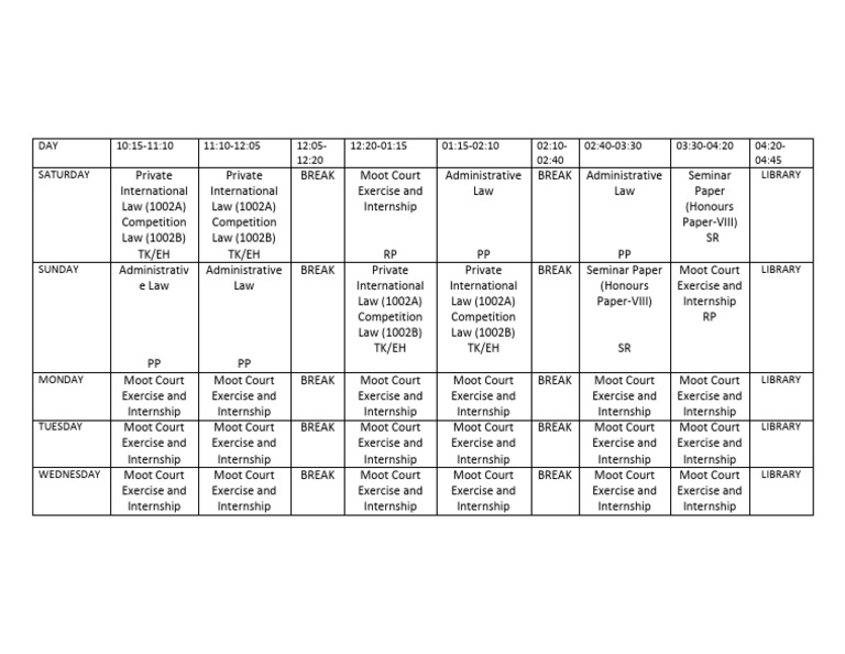 10th Semester Class Routine 2025 | PDF