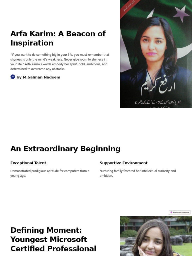 Arfa Karim A Beacon of Inspiration | PDF | Psychology | Cognition
