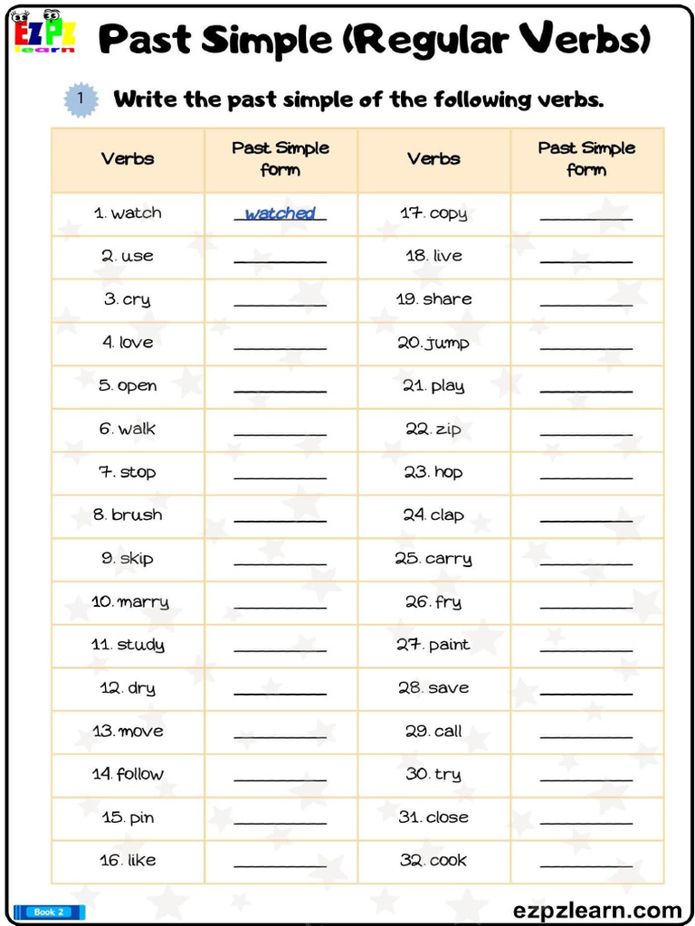 Past Simple Regular Verbs | PDF