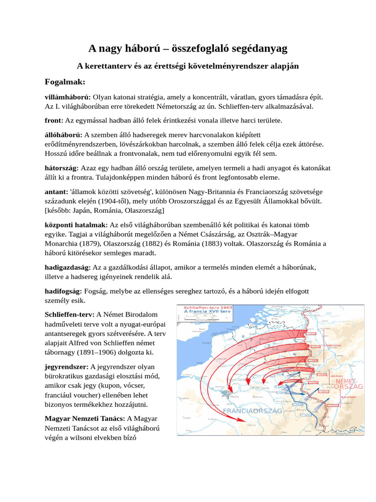 A Nagy Háború - Összefogl. | PDF