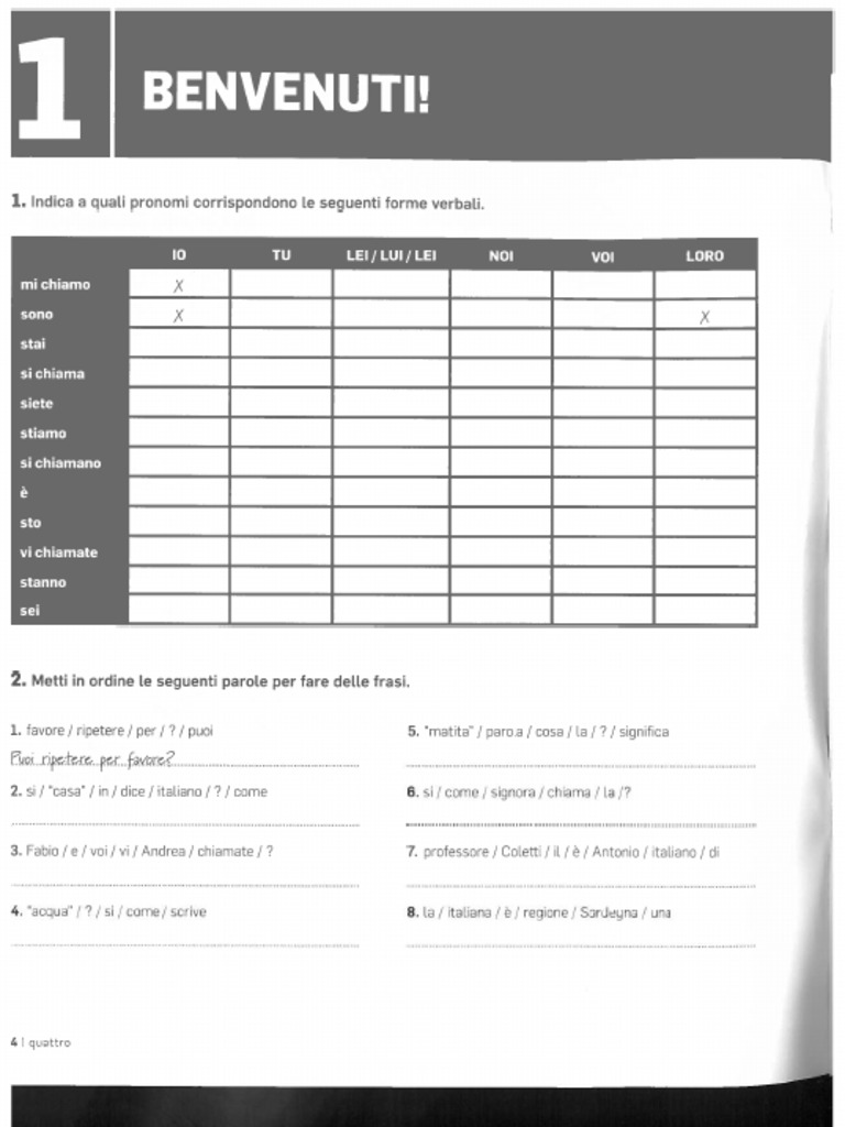 U1 Lessico e Grammatica 04-09 | PDF