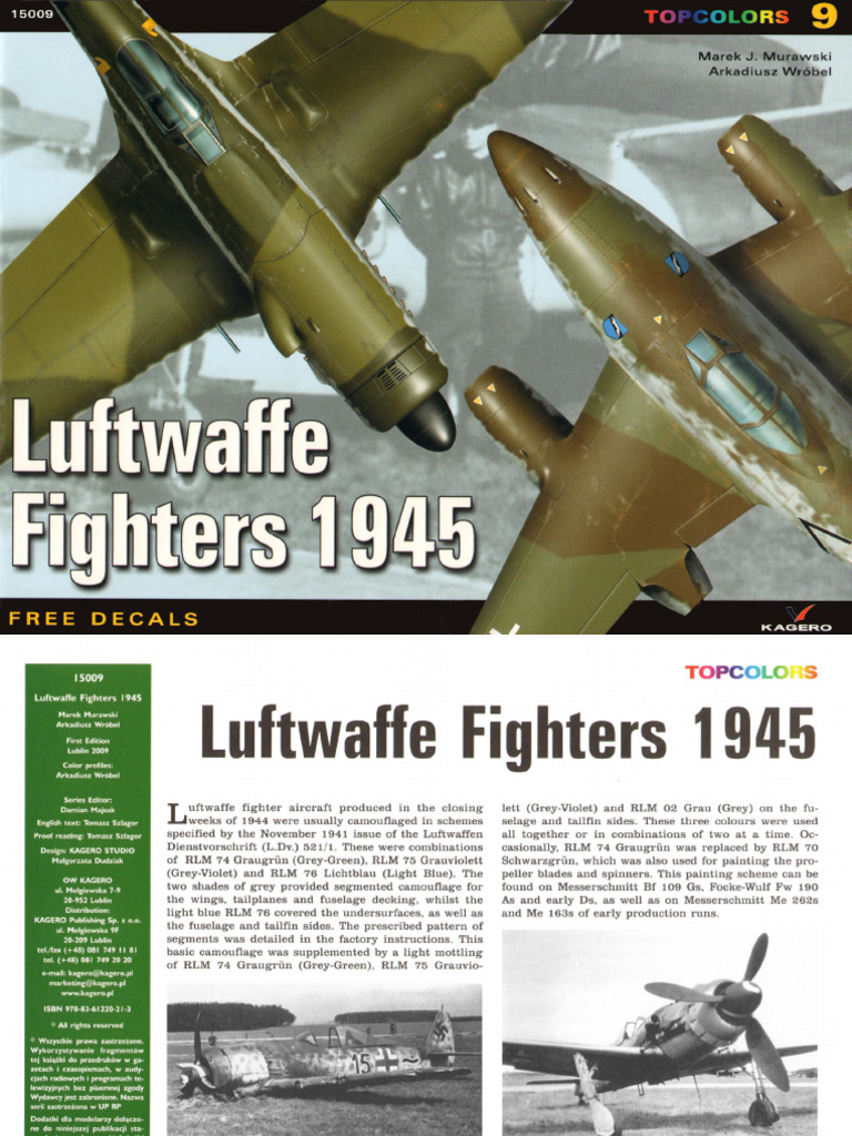 Kagero TopColors 09 Luftwaffe Fighters 1945 | PDF
