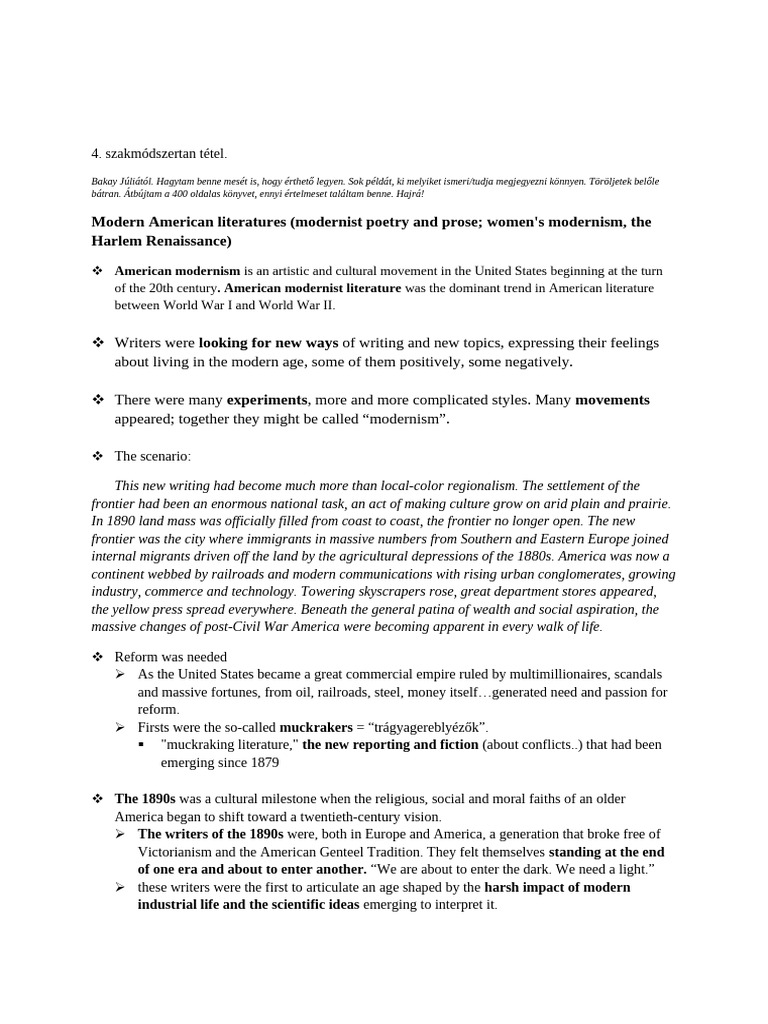 7. Modern American literatures _modernist poetry and prose_ women_s ...