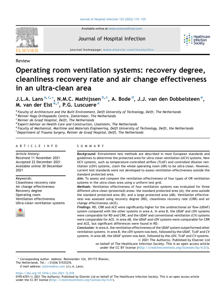 Operating Room Ventilation Systems Recov | PDF | Ventilation (Architecture)