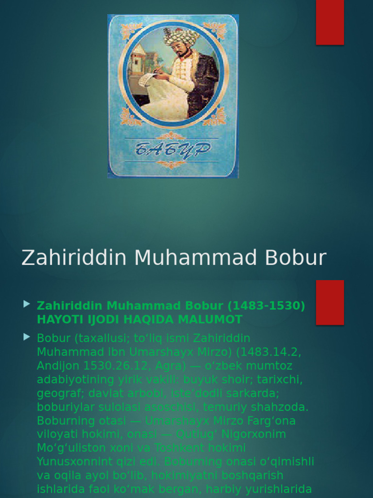 Zahiriddin Muhammad Bobur | PDF