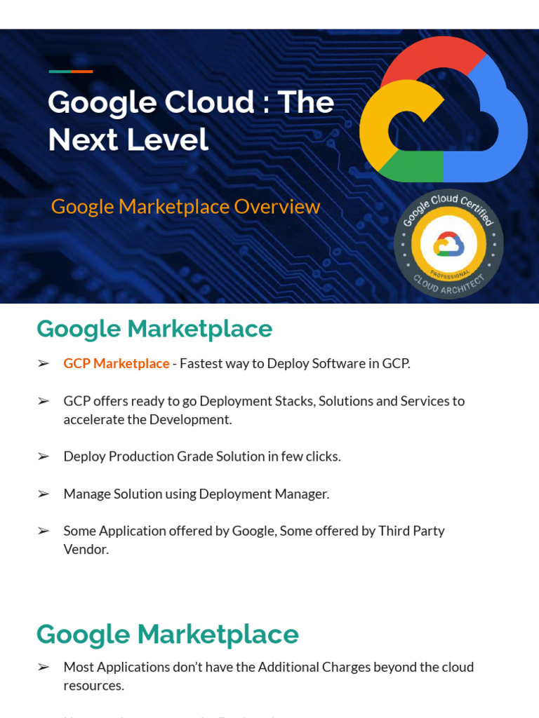 Google Cloud Marketplace Overview | PDF