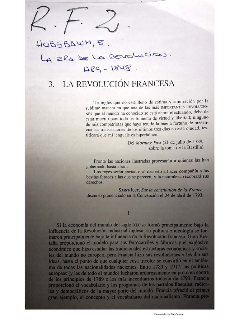 Hobsbawm La Rev Francesa | PDF