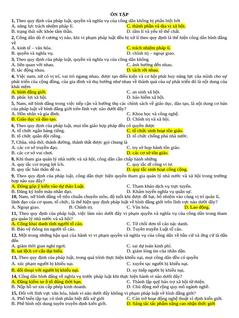 Ôn tập GK 2 | PDF