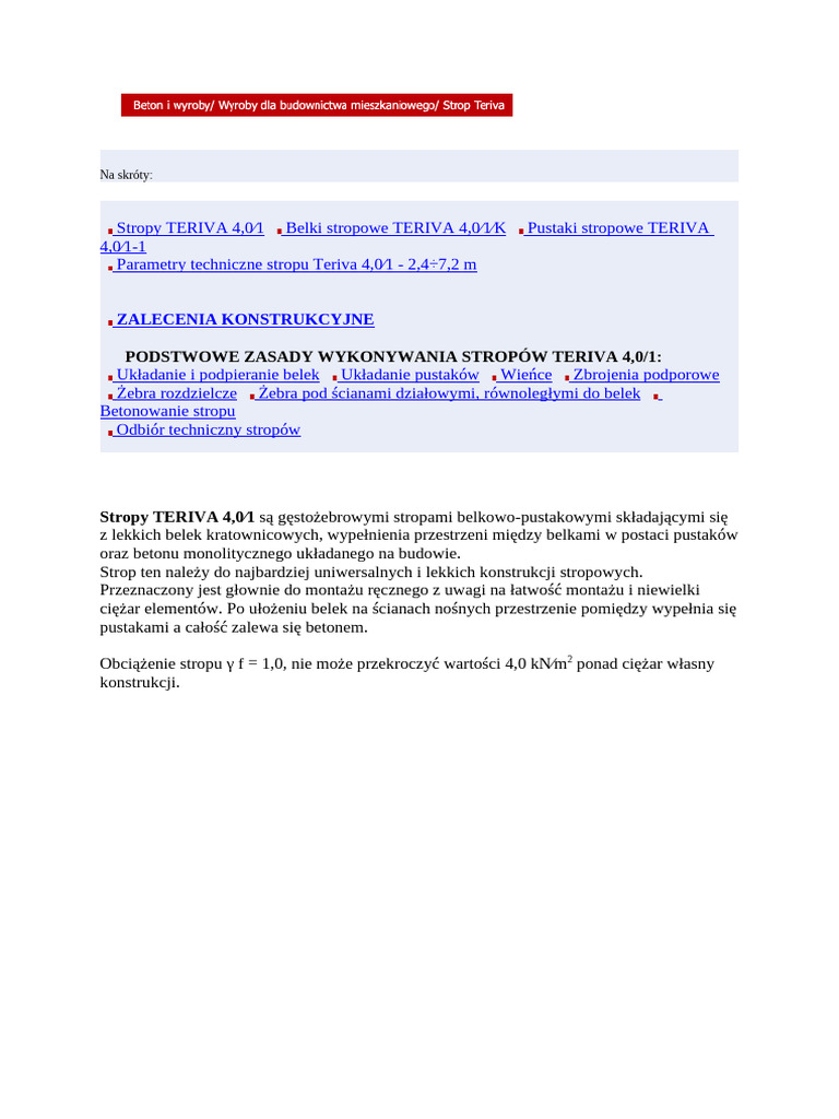 Stropy TERIVA | PDF