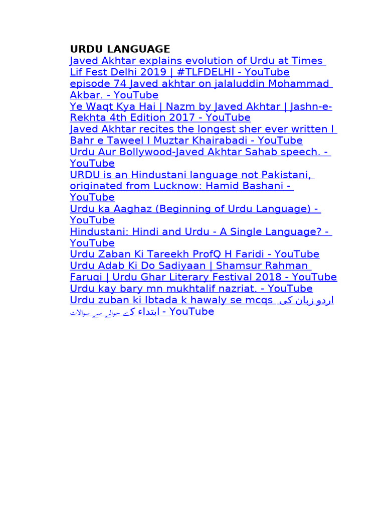 Urdu Language | PDF