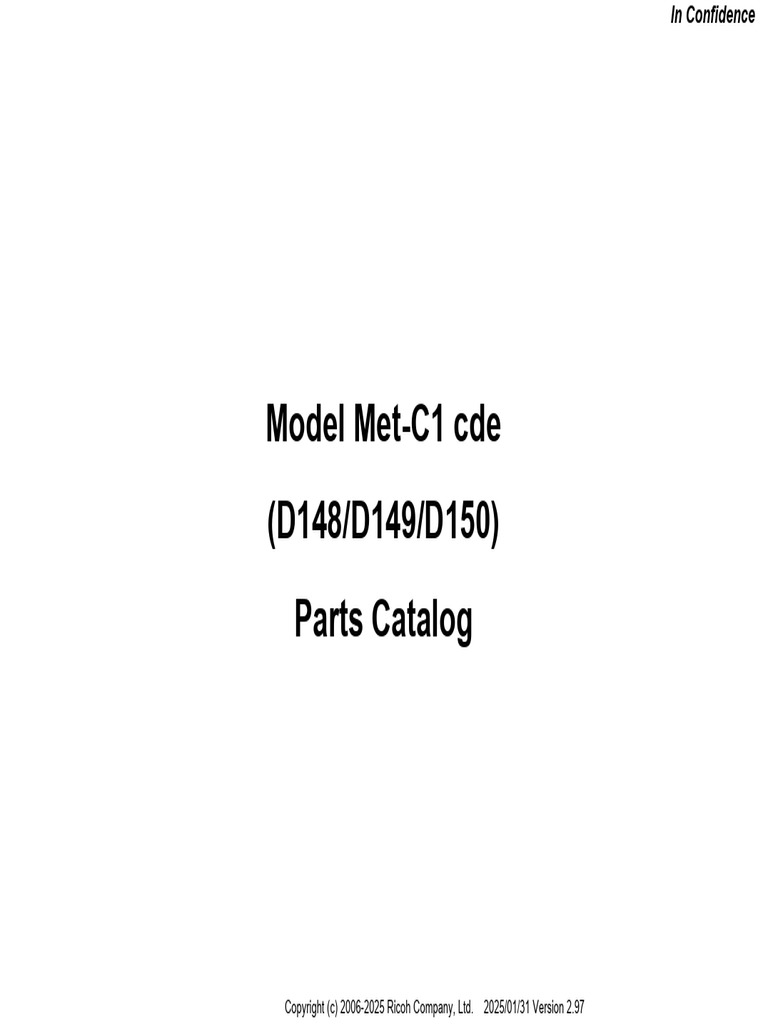 Model Met-C1 Cde (D148/D149/D150) Parts Catalog | PDF