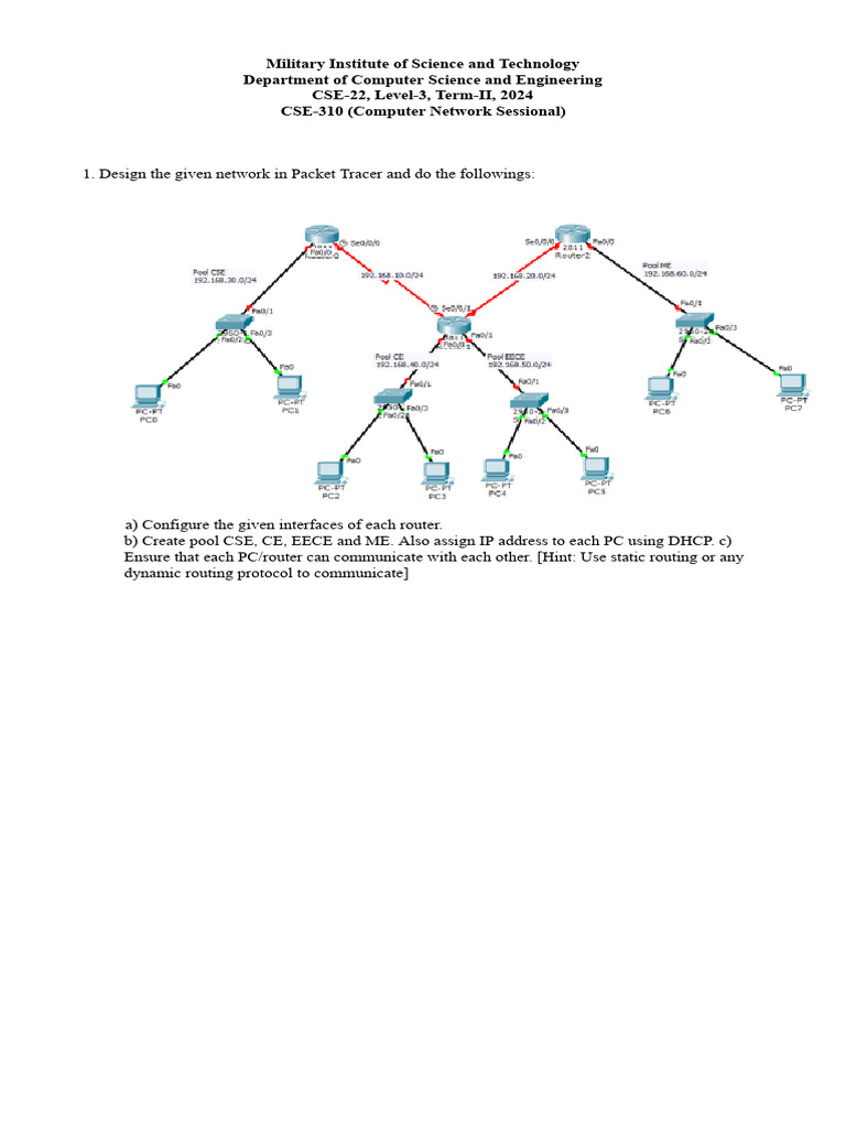 DHCP - CSE-310 - Practice Problem 3 | PDF