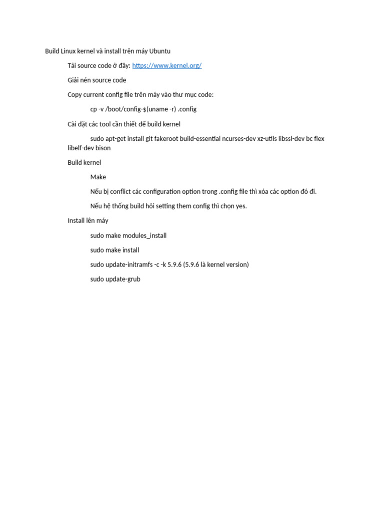 Build Linux Kernel Và Install Trên Máy Ubuntu | PDF