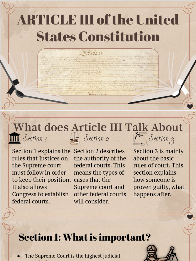 Article 3 COnstitution | PDF | Article Three Of The United States ...